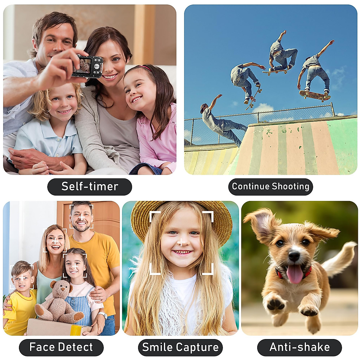 Waterproof Digital Camera, FHD 2.7K Compact Digital Camera for Kids Support 4K 48MP Digital Camera with 32GB Card Point and Shoot Camera Portable Camera for Teens Students Boys Girls Seniors