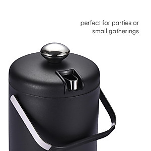 flybold Small Ice Bucket for Parties - Ice Bucket with Lid for Cocktail Bar - Double Walled Ice Container - Portable Chiller Bin Basket - Insulated Wine Buckets for Indoor or Outdoor - Ice Cube Holder