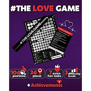 THELOVEGAME The Love Game Scratch Off Poster Game for Couples Valentines Day Gifts Wall Posters Gift for him and for her Wedding Gifts Romantic Game Dates Night (with Gift Tube)