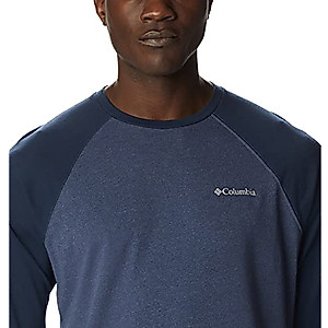 Columbia Men's Thistletown Hills Raglan Tee, Dark Mountain/Collegiate Navy Heather, Large