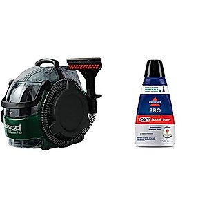 Bissell Little Green Pro Commercial Spot Cleaner BGSS1481 & Bissell Professional Spot and Stain + Oxy Portable Machine Formula, 32 oz, 32 Fl Oz