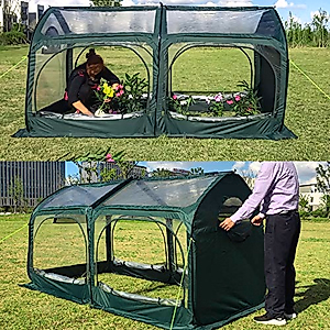 porayhut Pop Up Greenhouse Cover Flower House Mini Gardening Plant Flower Sunshine Room Room,Backyard PVC Greenhouse Cover for Cold Frost Protector Gardening Plants (Large)