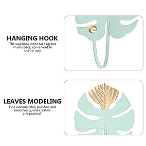 DOITOOL Metal Hangers Palm Leaf Wall Hooks Hanger: 5pcs Decorative Monstera Leaf Towel Hooks Rustic Key Hangers for Coat Hat Robe Entryway Car Key Holder