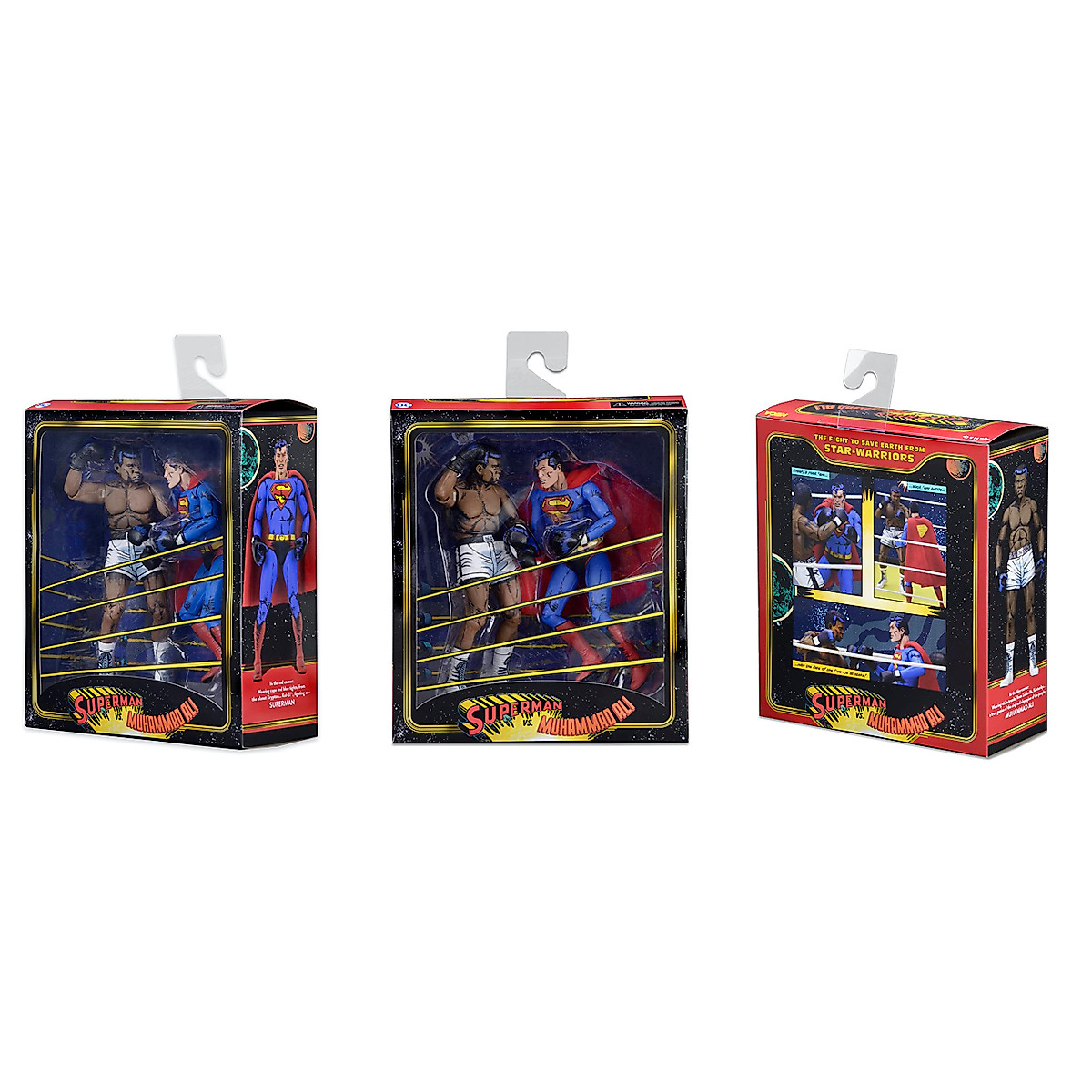 NECA DC Comics Superman vs Muhammad Ali Special Edition Action Figure (2 Pack), 7", multi-colored