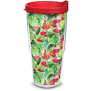 Tervis Yao Cheng - Tropical Bloom Made in USA Double Walled Insulated Tumbler Cup Keeps Drinks Cold & Hot, 24oz, Classic