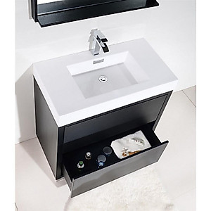 Bliss 40″ Black Floor Mount Modern Bathroom Vanity