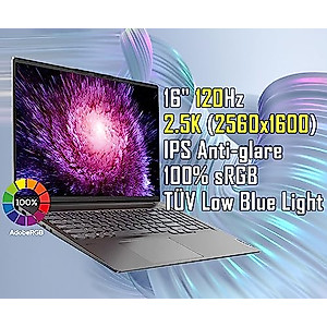 Lenovo IdeaPad 5 Pro 16" Slim Laptop, 16:10 QHD+ 120Hz IPS 350Nits 100% sRGB Display, R5-6600HS, RTX 3050, TÜV, Backlit KB, Win 11 W/Mouse Pad(16GB RAM-2TB SSD)