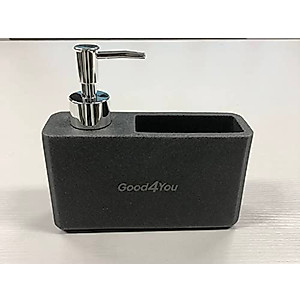 GOOD4YOU Lot of Two Manual Soap Dispenser, Organizer on Countertop, 2-in-1 Manual Dish Soap Dispenser and Sponge Holder, Durable ABS Material, Countertop for Kitchen & Bathroom