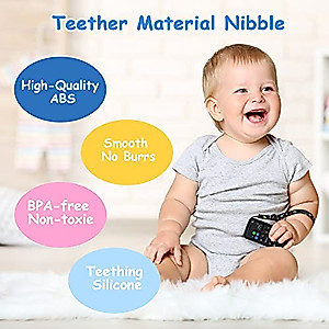 Aolso 2PCS Baby Teether Toys Silicone, Remote Control Shape Teething Toys and Cell Phone Teething Toys with 2PCS Pacifier Clip, Baby Teething Toys for 0-12 Months, Chew Toys BPA Free/Freezable(Black)