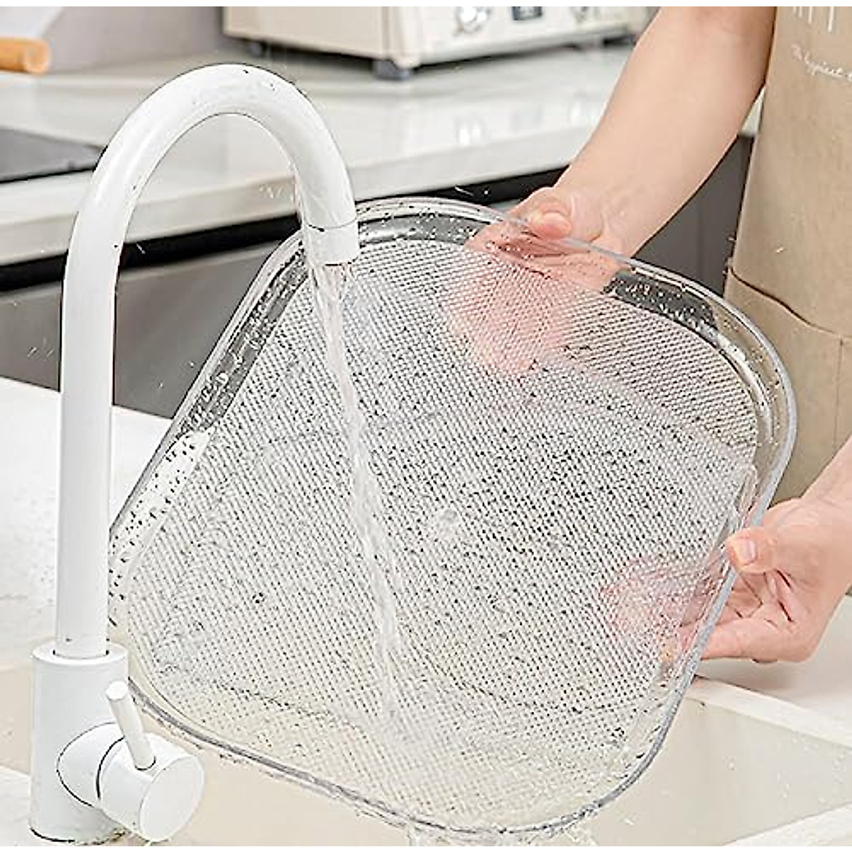 Square Lazy Susan Organizer for Refrigerator,Clear Rotating Lazy Susan Spice Organizer for Cabinet,Dining Table,Pantry,Countertop,Fridge,Kitchen (1pcs)