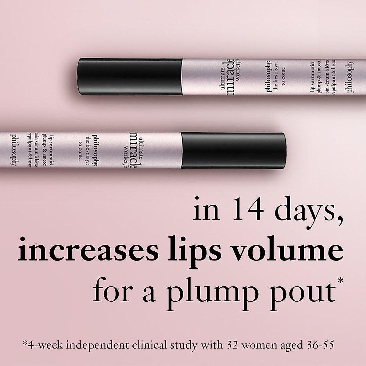 philosophy ultimate miracle worker fix lip serum stick - with sunflower seed oil - clinically proven to increase volume and decrease wrinkles - nourishing balm