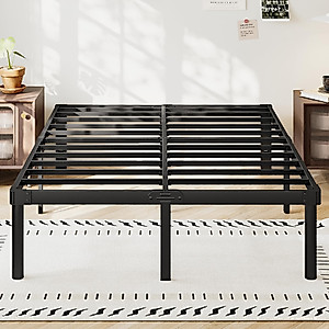 Viisari Queen Bed Frame 14 Inch Metal Heavy Duty Platform No Box Spring Needed Easy Assembly Noise Free Black