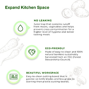 Prosumer's Choice Stovetop Cover Bamboo Cutting Board Bundle Pack