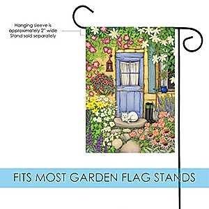 Toland Home Garden 110079 Flossie's Garden Spring Flag 12x18 Inch Double Sided Spring Garden Flag for Outdoor House Cat Flag Yard Decoration
