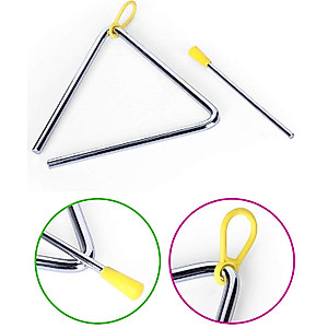 Onwon 5" Music Triangle Children Music Enlightenment Musical Steel Beater with Striker Percussion Instrument Set
