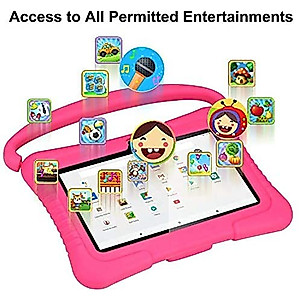 FOREN-TEK Kids Tablet, K88 7 Inch Android 10 Tablet for Kids, 2GB RAM +64GB ROM, Kid Mode Pre-Installed, WiFi Android Tablet, Kid-Proof Case (Pink)