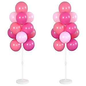 Balloon Column Kit Set of 2 With Balloons Included - Balloon Tower with Stand, Base, and Pole,Backdrop Decoration for Wedding, Baby Shower, Birthday Party, or Bachelorette Parties (Pink)