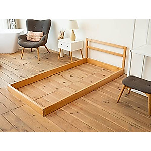 BUSYWOOD Loft Floor Bed for Kids - Comfortable Teen Bed - Wood Loft Bed Frame for Kids - Cozy Junior Floor Bed - Girls Bed - Boys Bed - Toddler Floor Bed (Model 9, Floor)