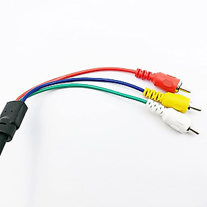 5FT / 1.5M VGA to 3 RCA Cable VGA Male Cable 15 pin Digital to Analog PC TV Video Cable AV Adapter HDTV Laptop PC DVD Display Cable Converter