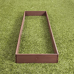 The Lakeside Collection Outdoor Raised Garden Bed for Vegetables, Herbs, Flowers - Customizable Large Wooden Planter Box Kit for Grass, Yard, Lawn