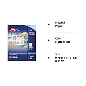 8387 Inkjet-Compatible Postcards (200 Cards/Box)