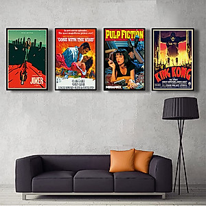 18 PCS Vintage Movie Posters for Theater Room Wall Decor, Retro Posters for Room Aesthetic 90s, Film Room Decor Posters Unframed 8x12 Inch