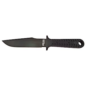 Bear Edge Compact Bowie, 5” 440 High Carbon Stainless Steel Blade, Lightweight Black G10 Handles, Ballistic Sheath Included (61108)