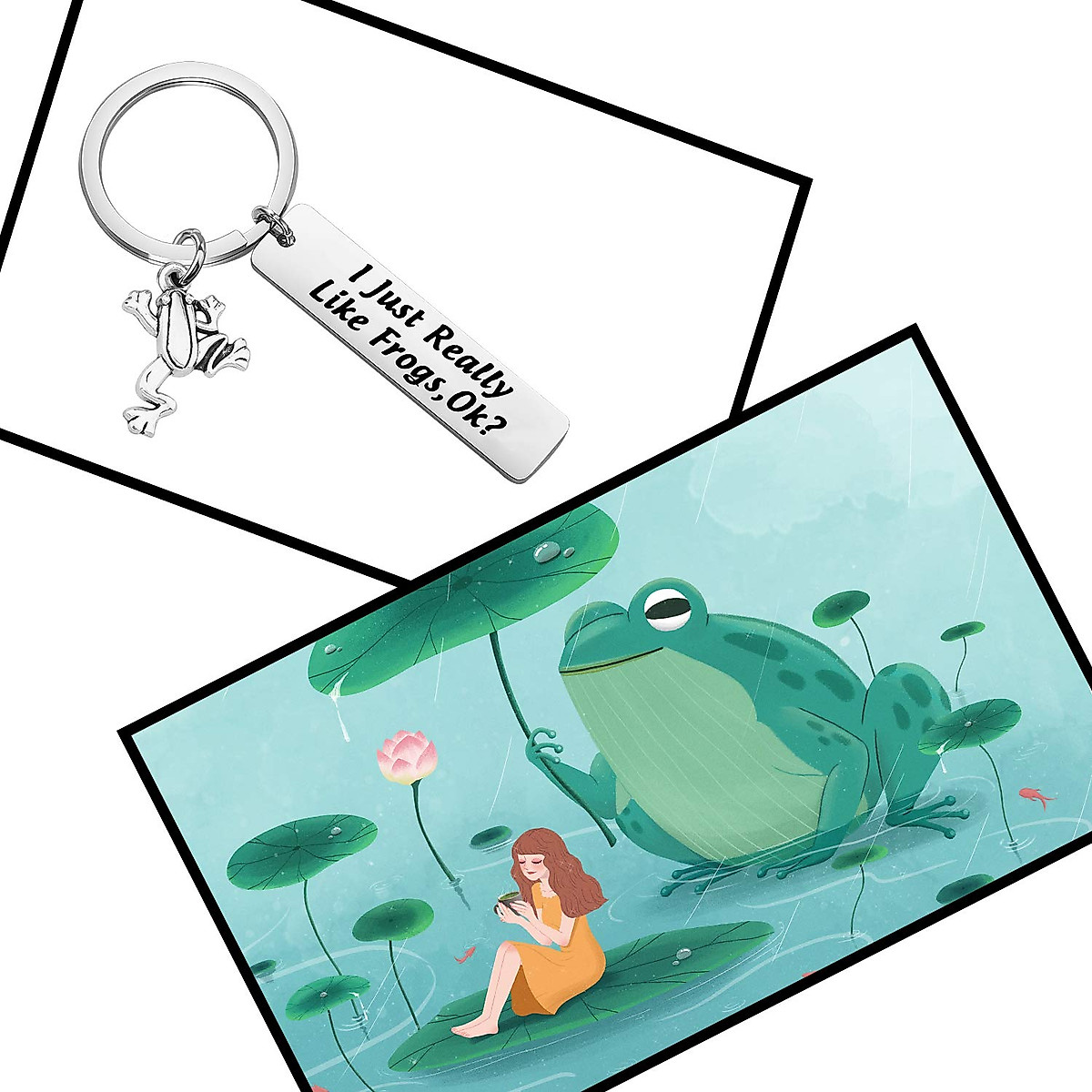 KUIYAI Frog Lover Gift Frogs Owner Lover Frog Gifts Frog Charm Kychain I Just Really Like Frogs, Ok (Like Frogs KS)
