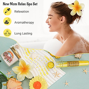 pengtai New Mom Gifts,Christmas Gifts For New Mom,New Mom Care Package After Baby,Pregnancy Gifts for Expecting Mom,Mom To Be Inspire Gift, Self-Care Spa Gift Set 12oz Glass Cup for New Mom