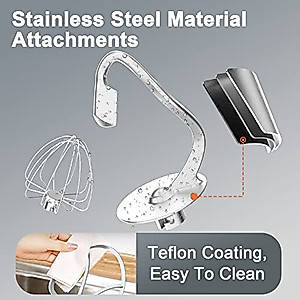 Vospeed Stand Mixer, 8.5 QT 660W 6-Speed Tilt-Head Food Mixer Kitchen Electric Mixer with Stainless Steel Bowl, Beater, Hook, Whisk. (Blue)