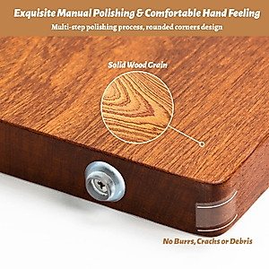 Brosisincorp Real Solid Sapele Wood Cutting Board One Piece No Glue Non Toxic All Whole Single Wood Butcher Block Thick Hard Wood Heavy Duty Edge Grain (X-large, 17.71"L*11.81"W*1.18"Th)