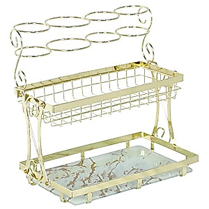 Hair Tool Organizer, 2-Tier Hair Dryer Holder & Styling Tool Organizer, Bathroom Countertop Blow Dryer Holder, Bathroom Vanity Countertop Storage for Hair Dryer,Flat Irons,Curling Wands,Makeup