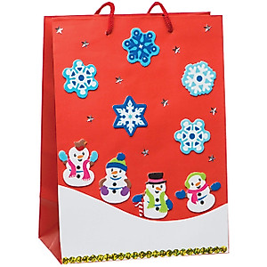 Baker Ross AR685 Snowman Foam Stickers - Pack of 120, for Kids' Christmas Crafts and Art Projects, Cards, Party Bags, and Ornaments, White