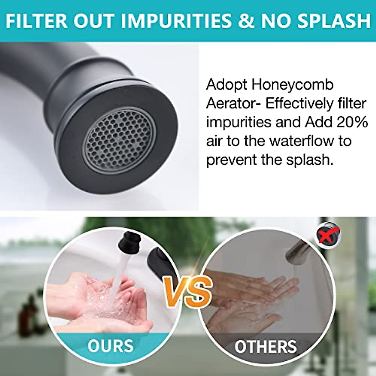 Black Bathroom Faucet 2 Handles, 4 inch Centerset Bathroom Faucet 2 Holes or 3 Holes Lavatory Faucets, Matte Black Bathroom Sink Faucet with CUPC, Classical RV Bathroom Faucet with Swivel Spout