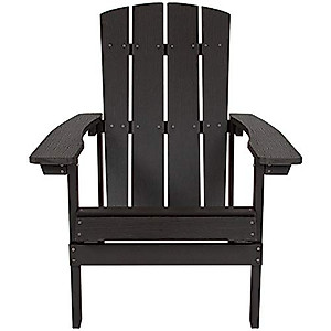 Flash Furniture Charlestown Poly Resin Adirondack Chair - Slate Gray - All Weather - Indoor/Outdoor - Set of 2