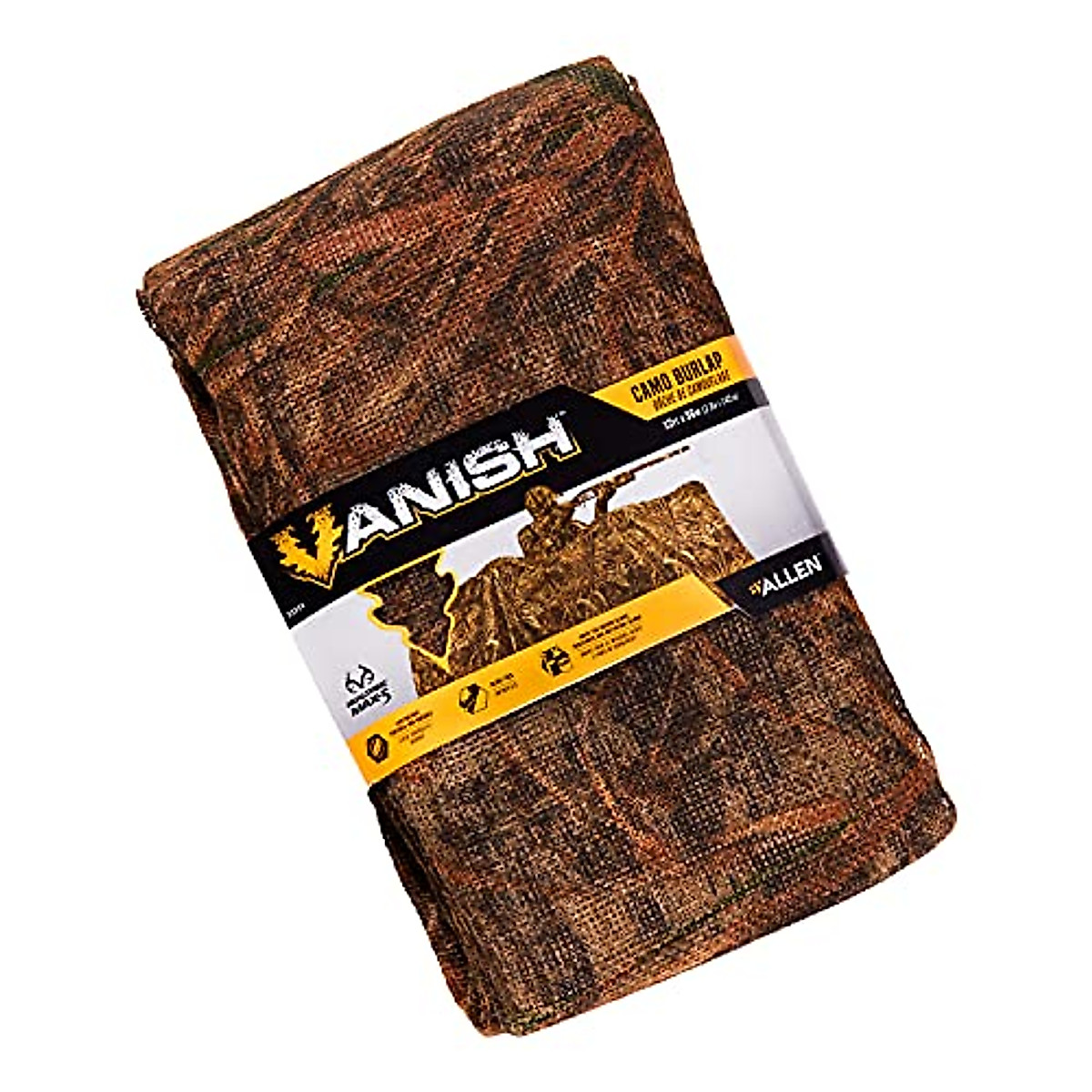 Allen Company Vanish Hunting Blind - Camo Burlap Blind Material for Waterfowl and Deer Hunting - Works on Ground and in Tree Stands - Realtree Max-5-12ft x 54 in