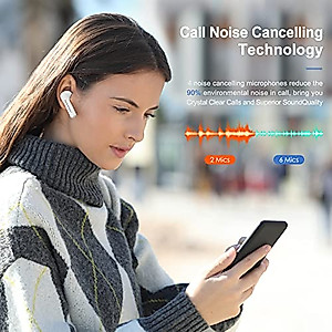 Ears Armour Wireless Earbuds Bluetooth in-Ear Headphones with 4 Microphones Hybrid Active Noise Cancelling Transparency Mode 26-H Playtime Immersive Stereo Sound TWS Earphones for Running and Call