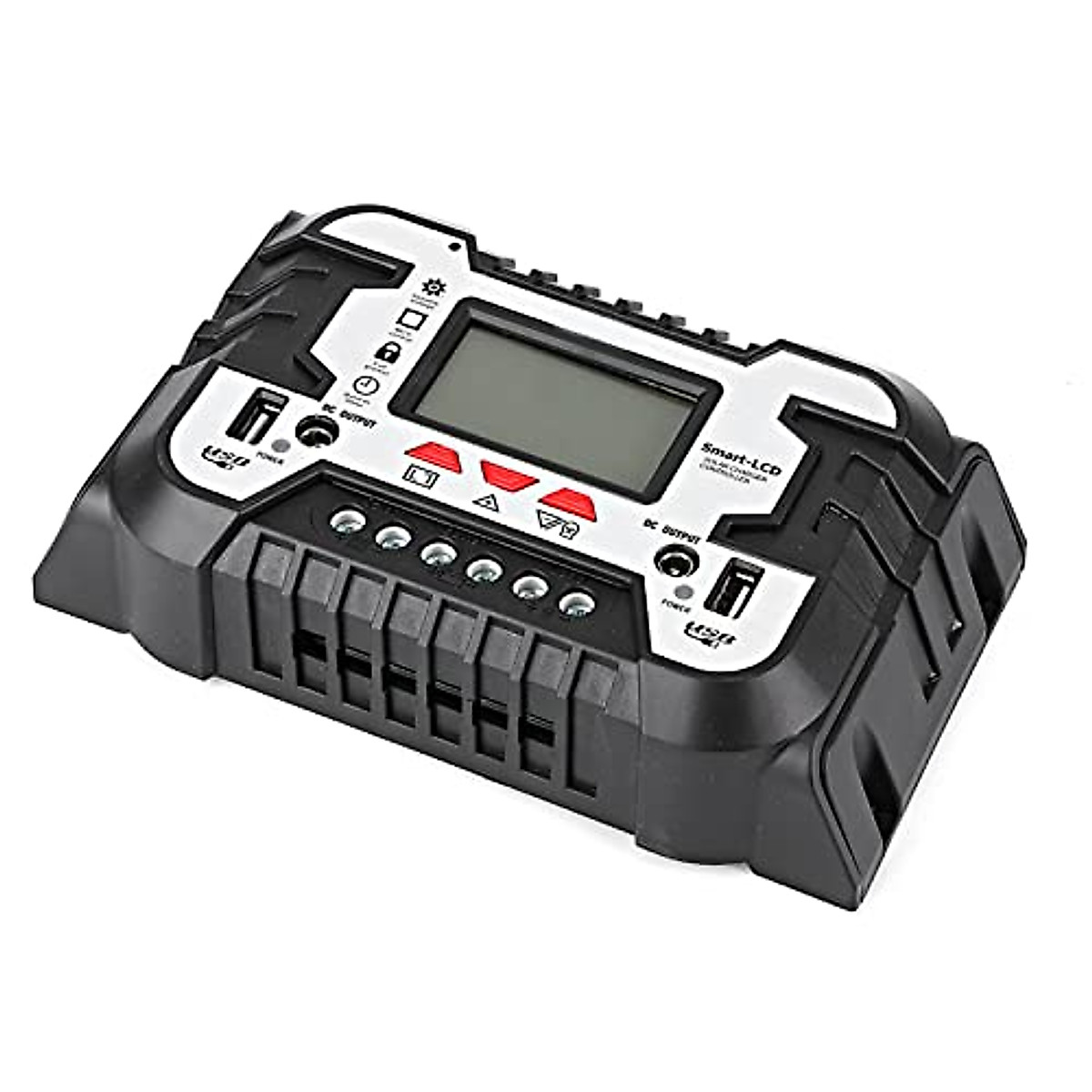 Solar Charge Controller, Solar Charge Controller MPPT Dual USB LCD Display 2.4A 12V24V IP32 Waterproof (50A)