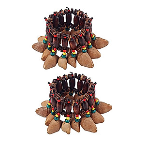 MILISTEN 2pcs Nuts Shell Bracelet frican Tribal Style Nuts Shell Bracelet Nut Handbell Percussion Accessories Musical Instrument for Women