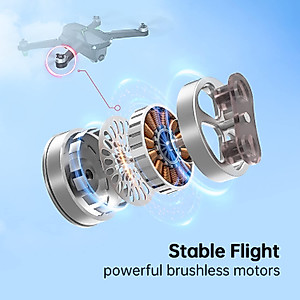 Loolinn | GPS Drone with Camera 4K for Beginners as Gift, Under 250 Grams, 50 Minutes Flying Time, Two Batteries, 4K Photo, 2K Video, GPS Intelligent Return, Follow Me, Drone with Camera for Adults as Gift