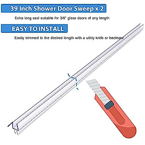 Butecare Frameless Shower Door Bottom Seal – Stop Shower Leaks and Create a Water Barrier … (2Pack - 3/8" Bottom)