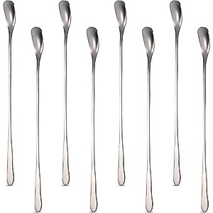 8 Pieces Stainless Steel Coffee Stirrers Mixing Spoon Drink Cocktail Stir Sticks Stirring Tea Spoon, 7.87 Inch