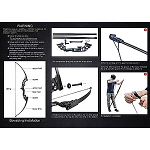 Archery Bows for Adults, Takedown Aluminum Alloy Riser Bow and Arrow Set for Adults Beginners, 30 40 Lbs Right Hand Archery Set with 12 Arrows Recurve Kit