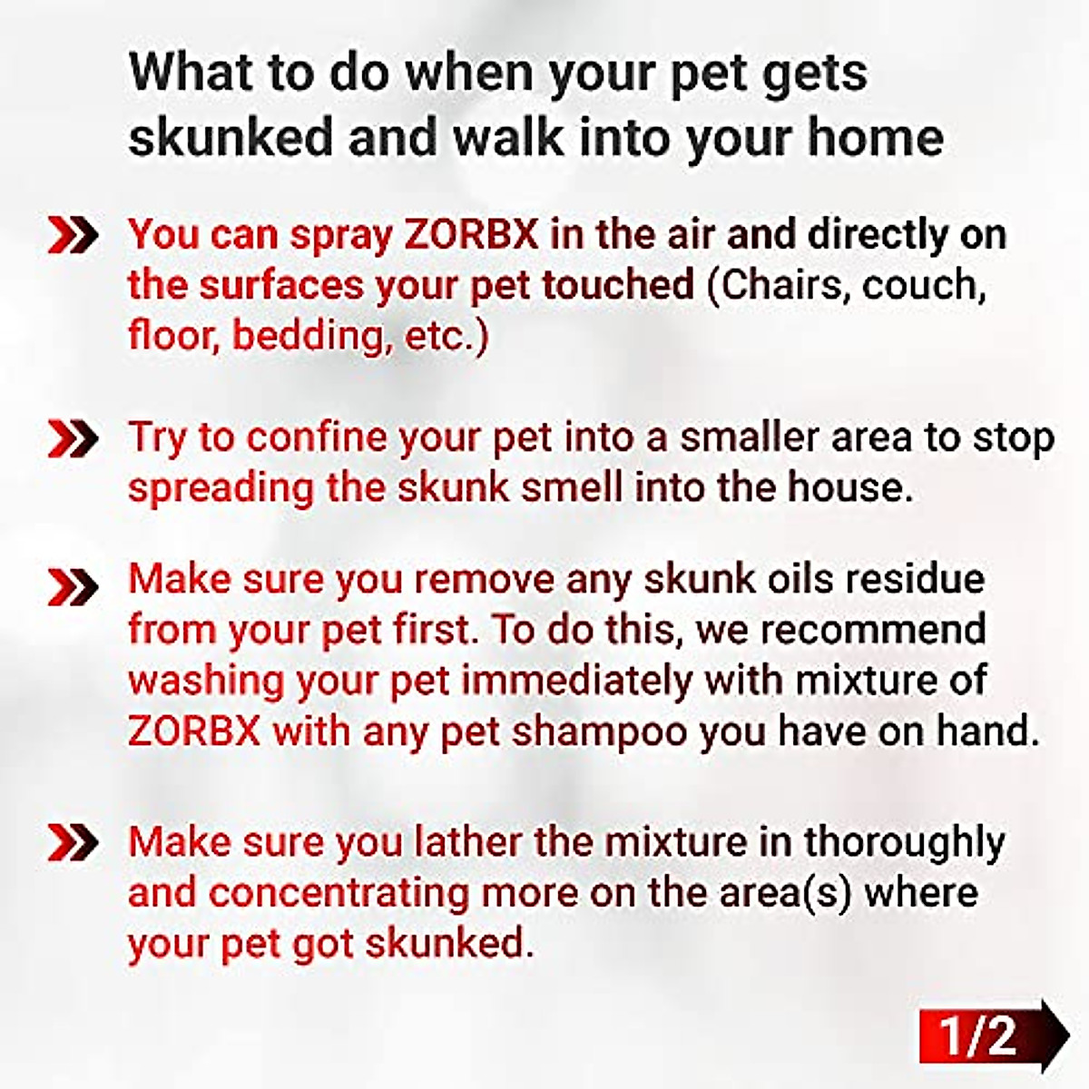 ZORBX Unscented Skunk Odor Remover Spray – Fast Acting Skunk Smell Removal | Extra Strength Skunk Odor Eliminator for Dogs, House, Home, Car, Clothes & Furniture (24 FL Oz.)