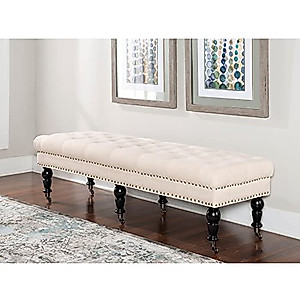 Linon Isabelle Bed Bench, 62-Inch, Dark Espresso Finish