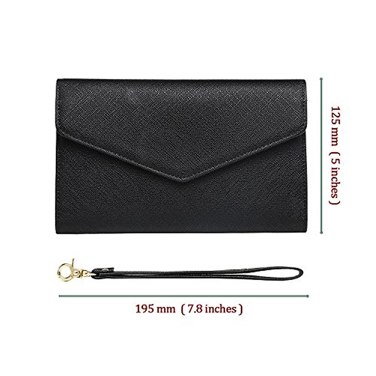 KROSSLON Rfid Passport Holder Wristlet Travel Wallet Trifold Documents Organizer Slim Purse, Fit US UK CA Passport Cover Traveling Accessories for Women, Black(201#)