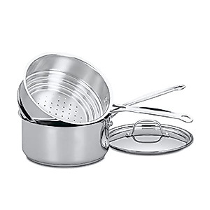 Cuisinart 77-35CG Chef's Classic Brushed Stainless 3-Piece 3-Quart Steamer Set with Pan