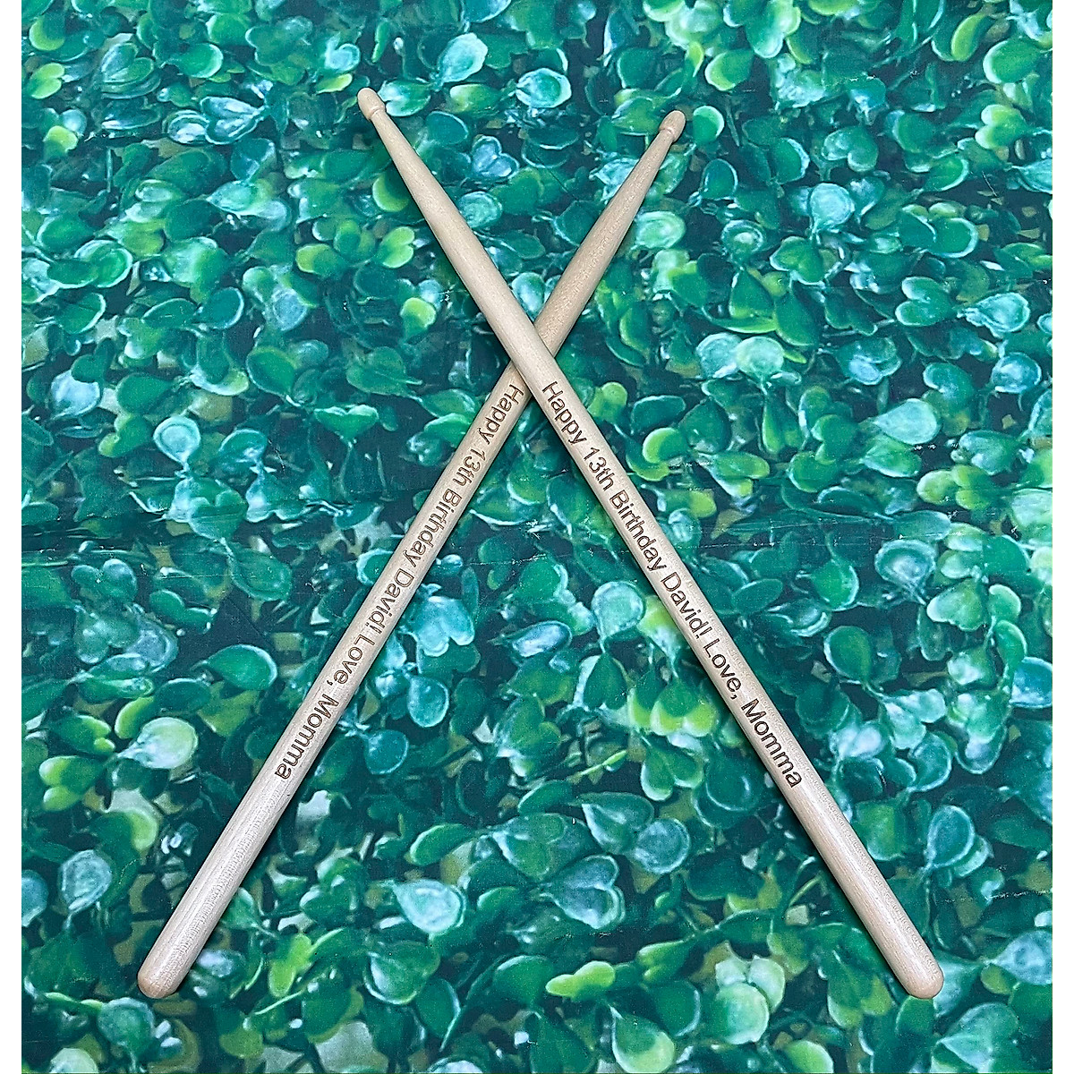 Drumsticks Set of Monogrammed Personalized Professional Grade Wooden Drumsticks