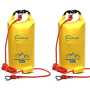 CALPALMY (2-Pack 2-in-1 Sand Anchor for Small Boats, Power Watercrafts, Canoes and Kayaks | Waterproof Dry Bag for Hiking, Camping, Water Sports, Kayaking, Boating, Surfing and Tubing