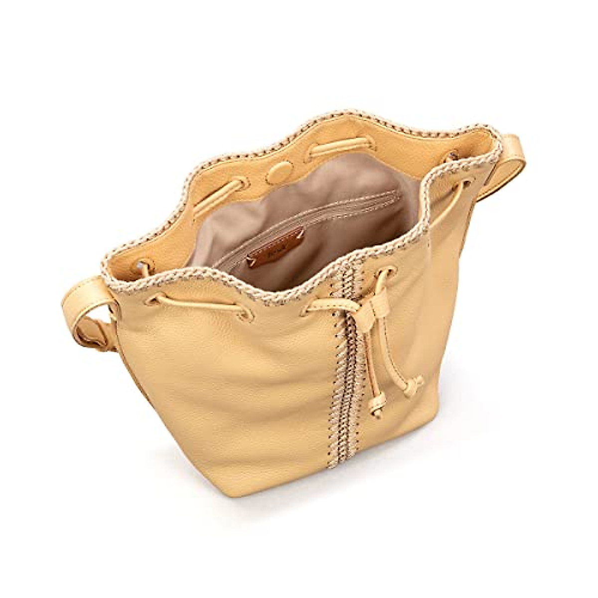 The Sak Womens Ivy Leather Drawstring Bucket, Buttercup, One Size US